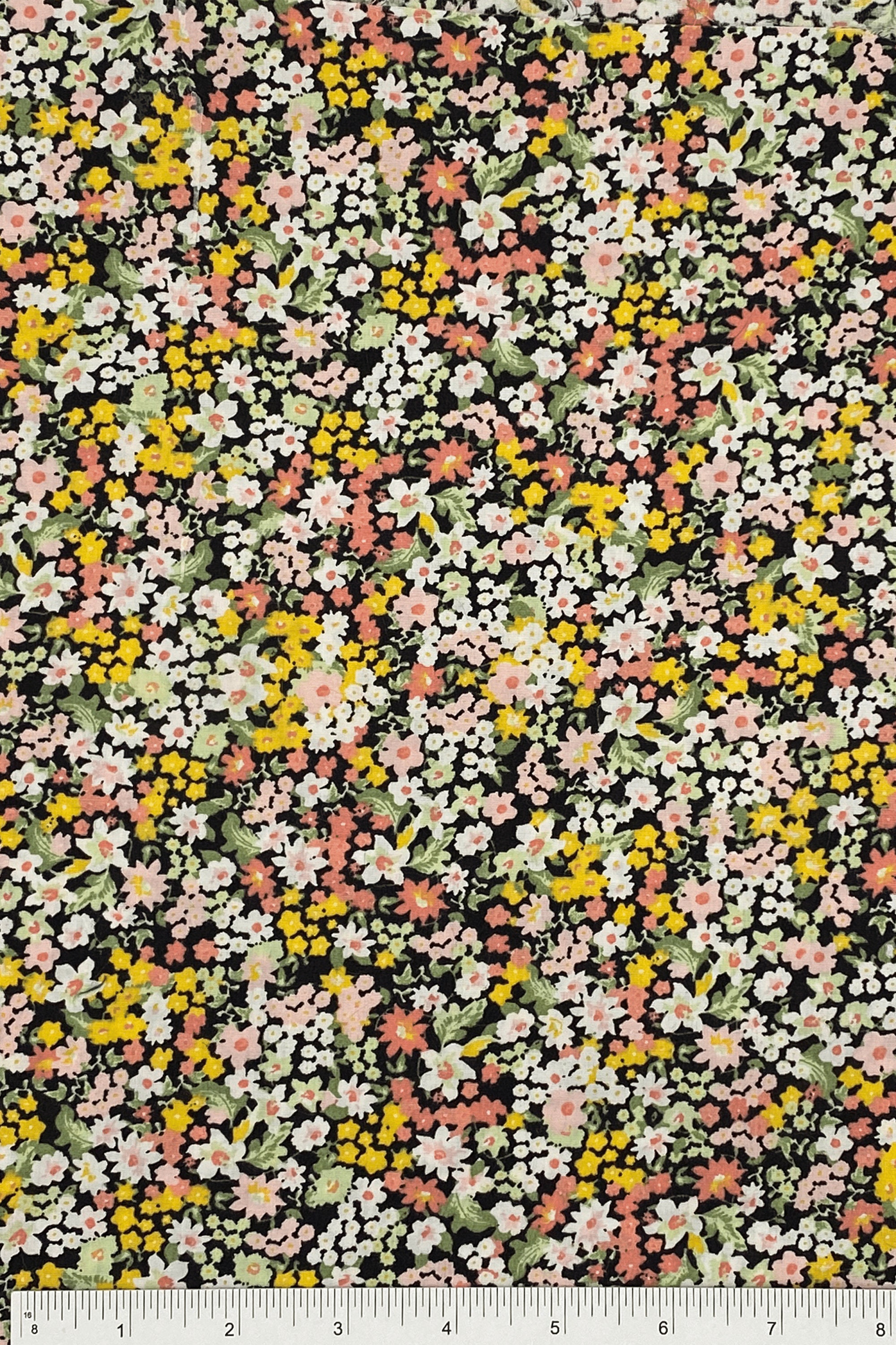 Black Floral Fabric by the Yard Bright Flower Fabric Printed - Etsy