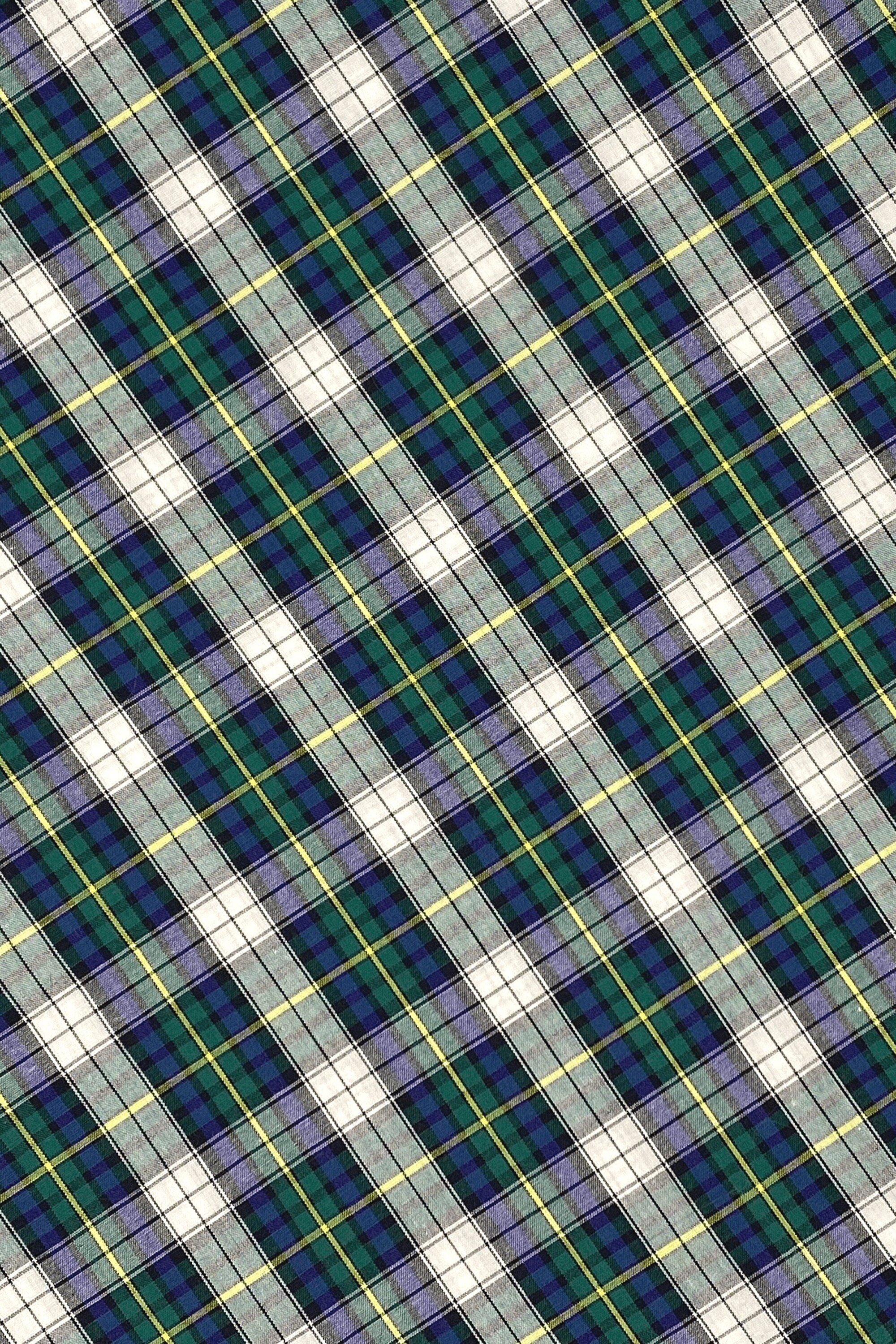 Navy Plaid Fabric by the Half Yard Blue Green Cotton Check in - Etsy
