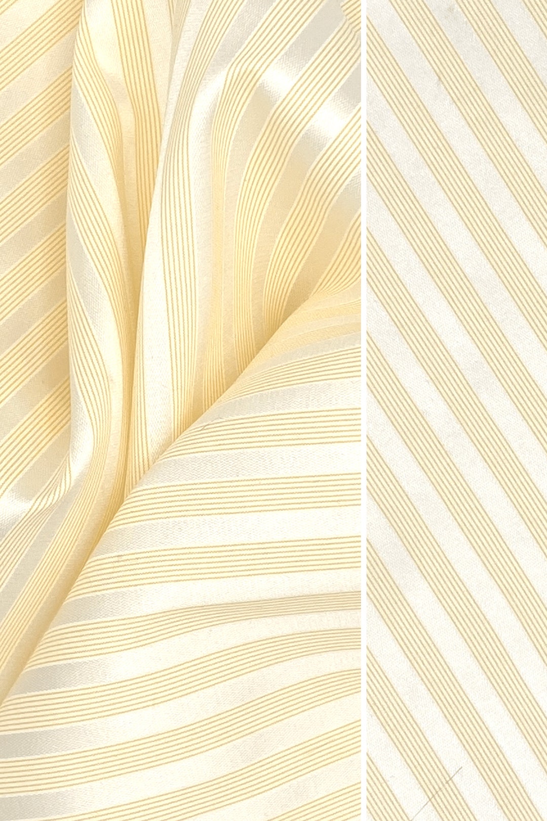 Soft Yellow Stripe Polyester Satin Fabric: Silky Apparel Sewing - Etsy