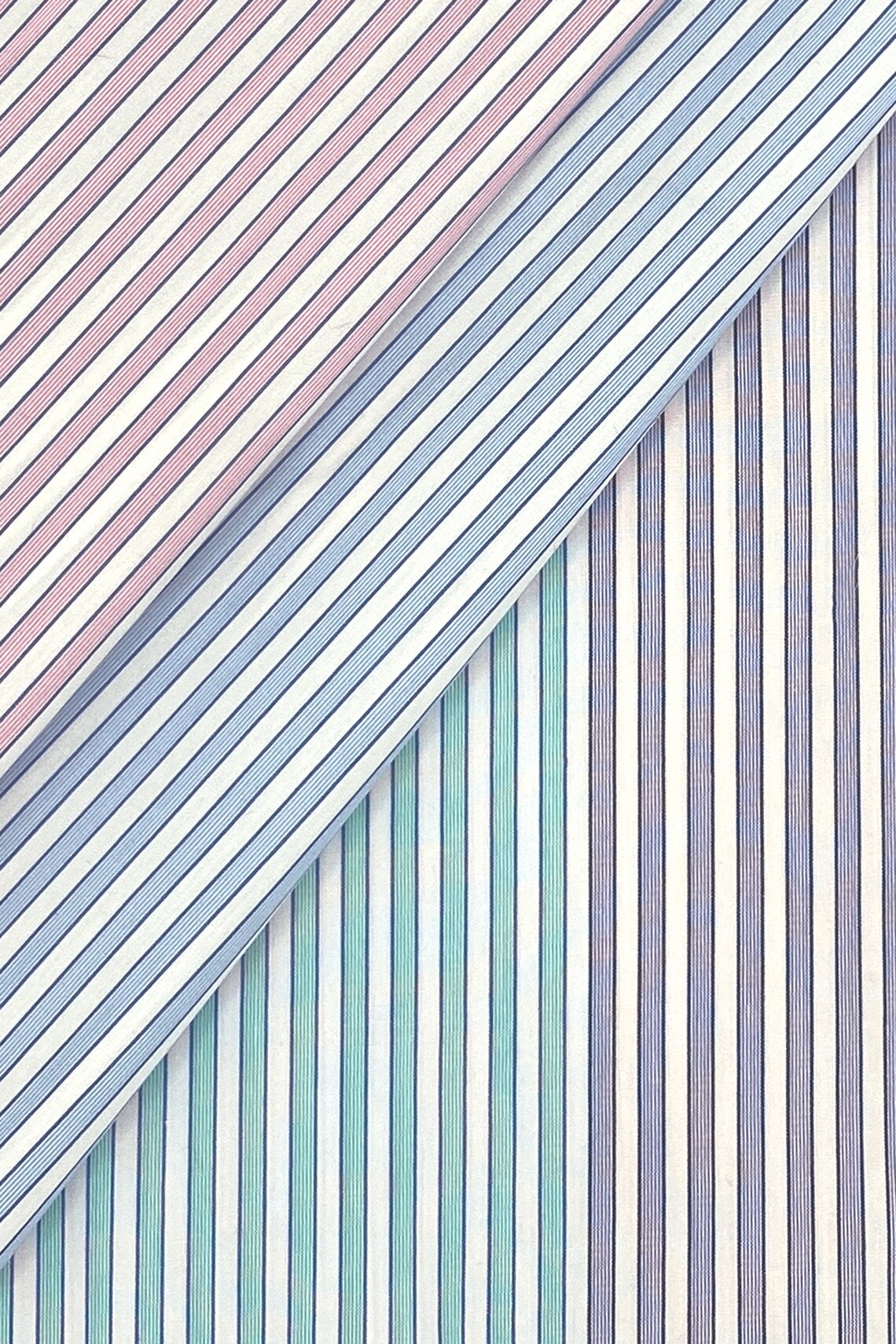 Multi Stripe Fabric With Pink Blue Mint and Lilac Pastel - Etsy