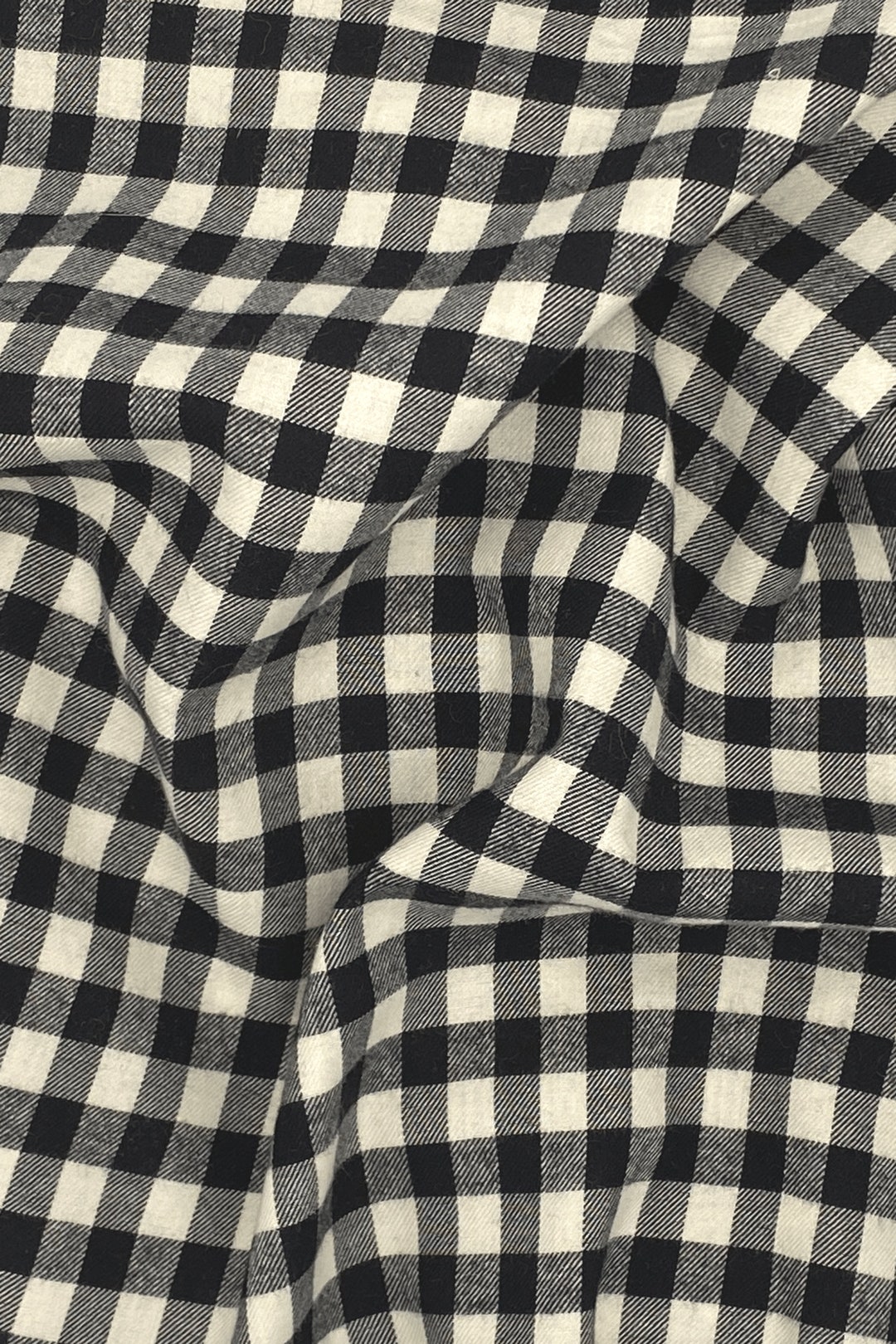 10 Yards Black & White Buffalo Plaid Cotton Twill Fabric - Sevenberry ...