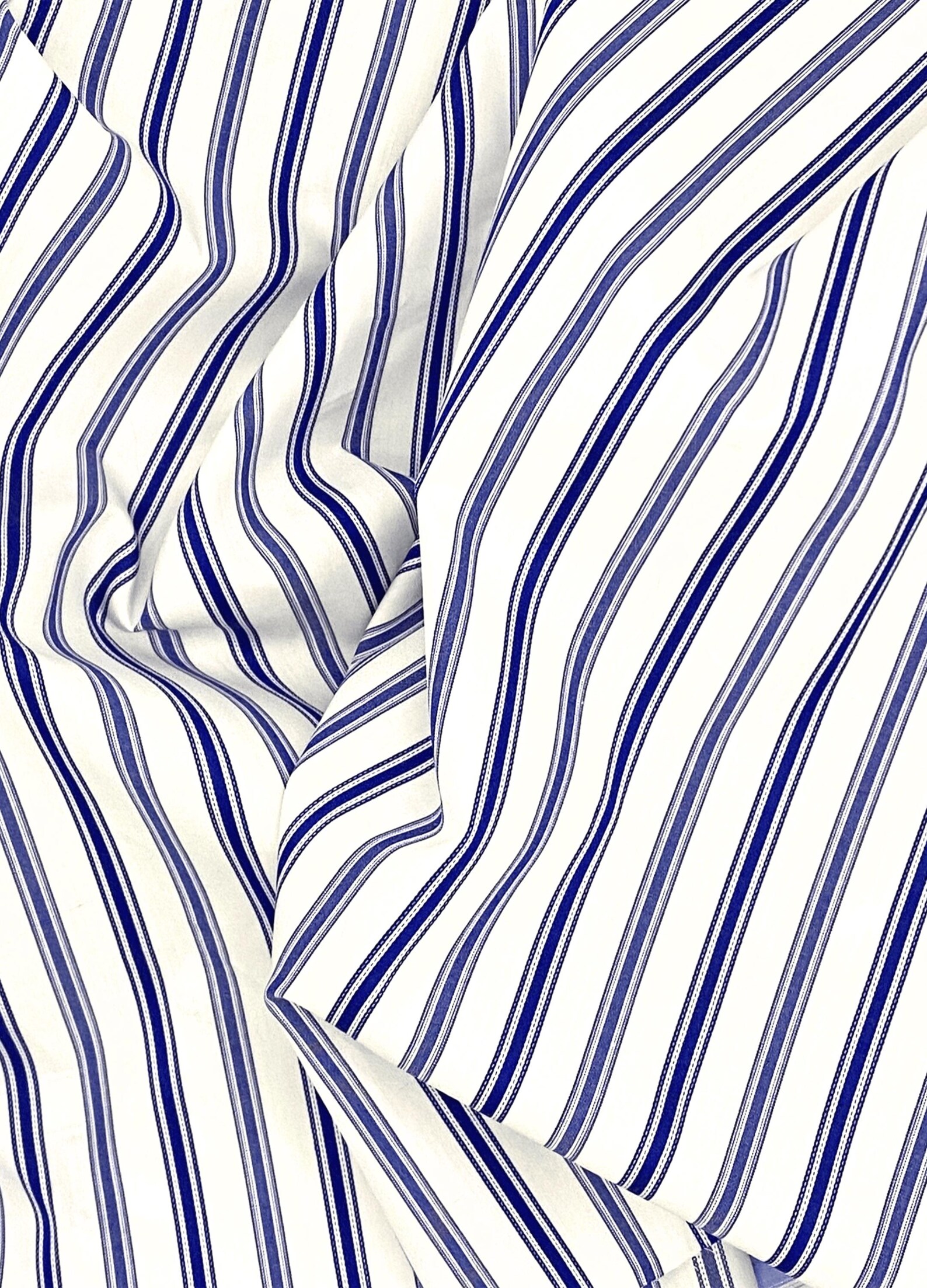 Blue Ticking Stripe Fabric, Navy White Premium Pure Cotton Stripe ...