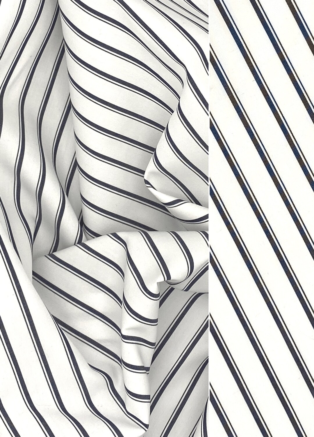 Clean Crisp Black Stripe Fabric, Black White Striped Cotton Shirting ...