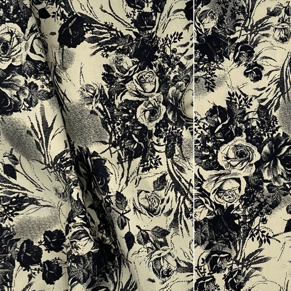 Black Toile Fabric - Etsy