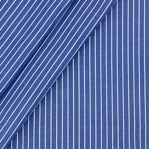 Classic Thin Blue Stripe Fabric, Blue White Pinstriped Cotton Shirting ...