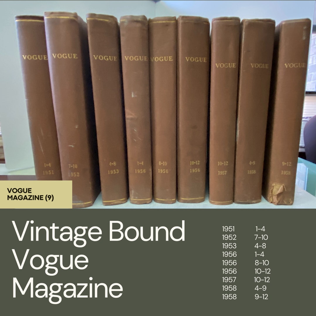 Vintage Bound VOGUE Magazine Book Collection, 1950 Fashion and ...
