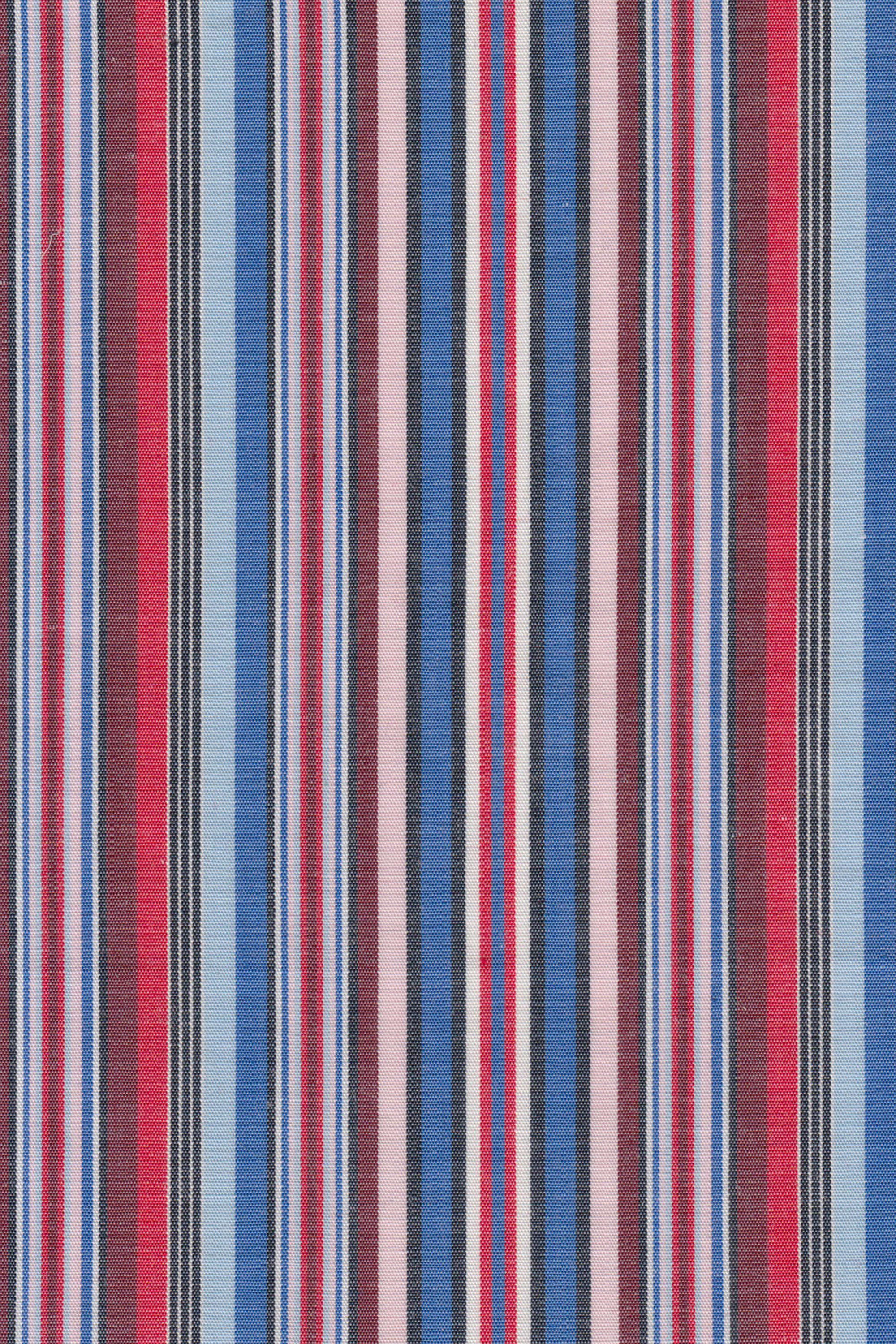 Sold by the 12 Yard Designer Deadstock Blue Red and Pink Stripes Multi ...
