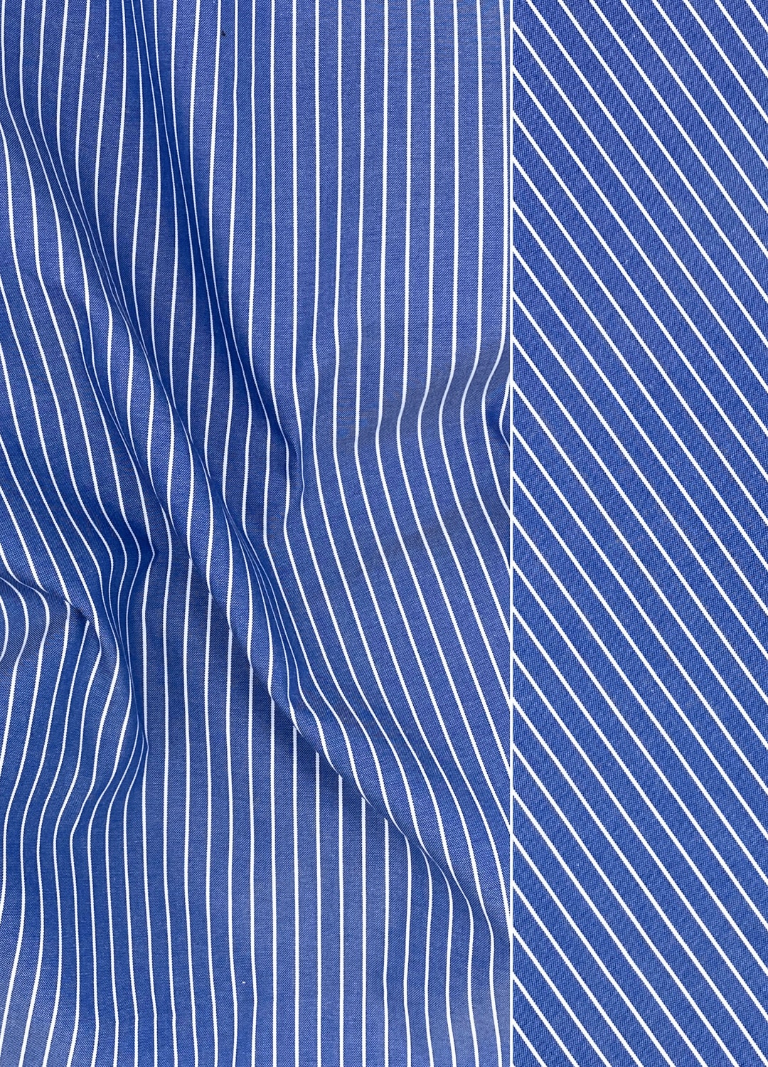 Classic Thin Blue Stripe Fabric, Blue White Pinstriped Cotton Shirting ...