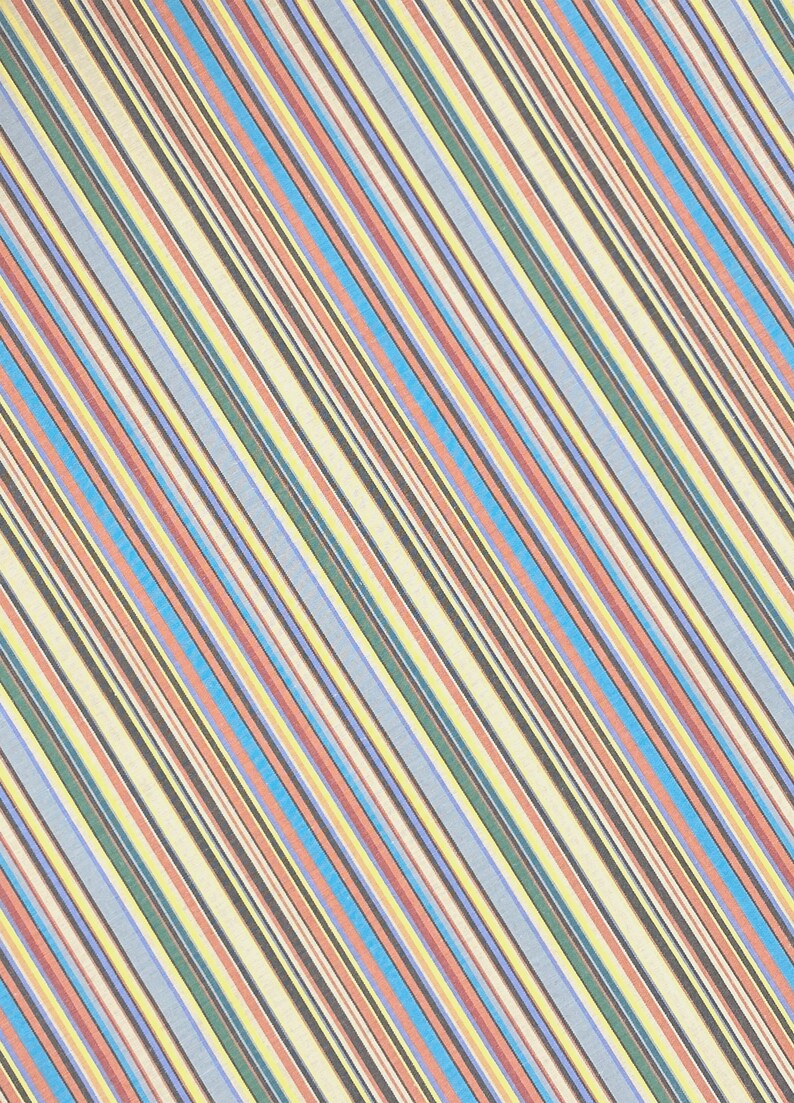Vintage-inspired Muted Rainbow Cotton Fabric: Retro Stripes for Sewing ...