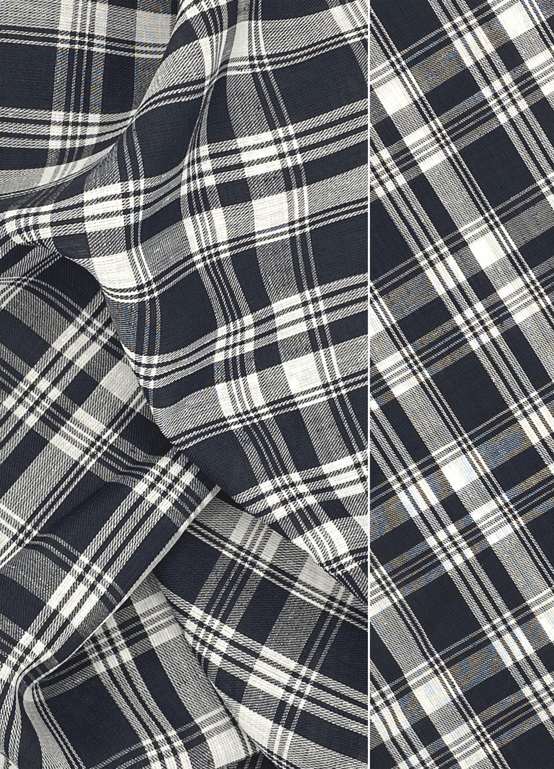Black White Plaid Fabric: Drapey Polyester Twill for Sewing - Etsy