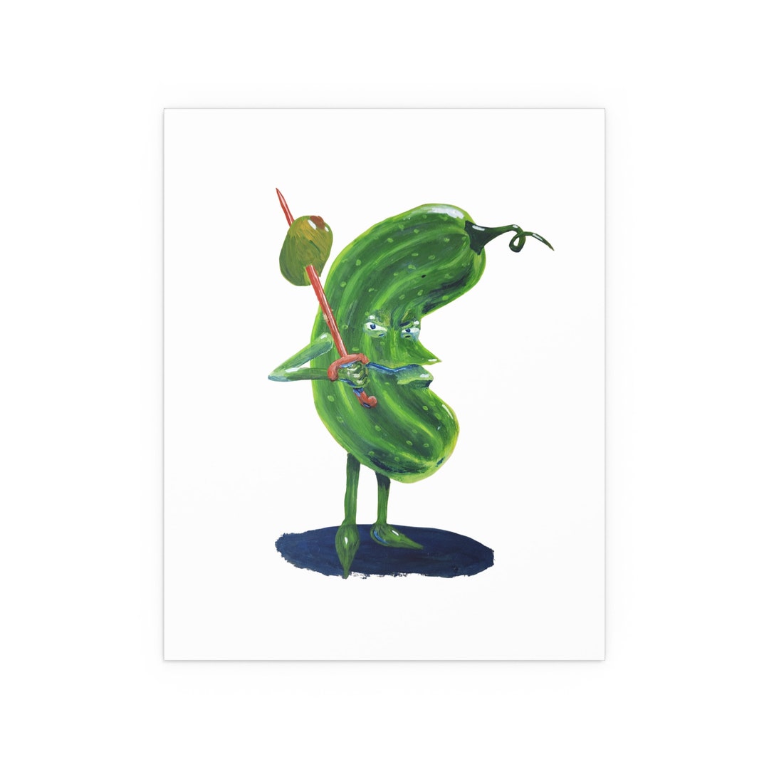 Funny Art, Game Room Decor, Grumpy Pickle, Acrylic Painting, Joke ...