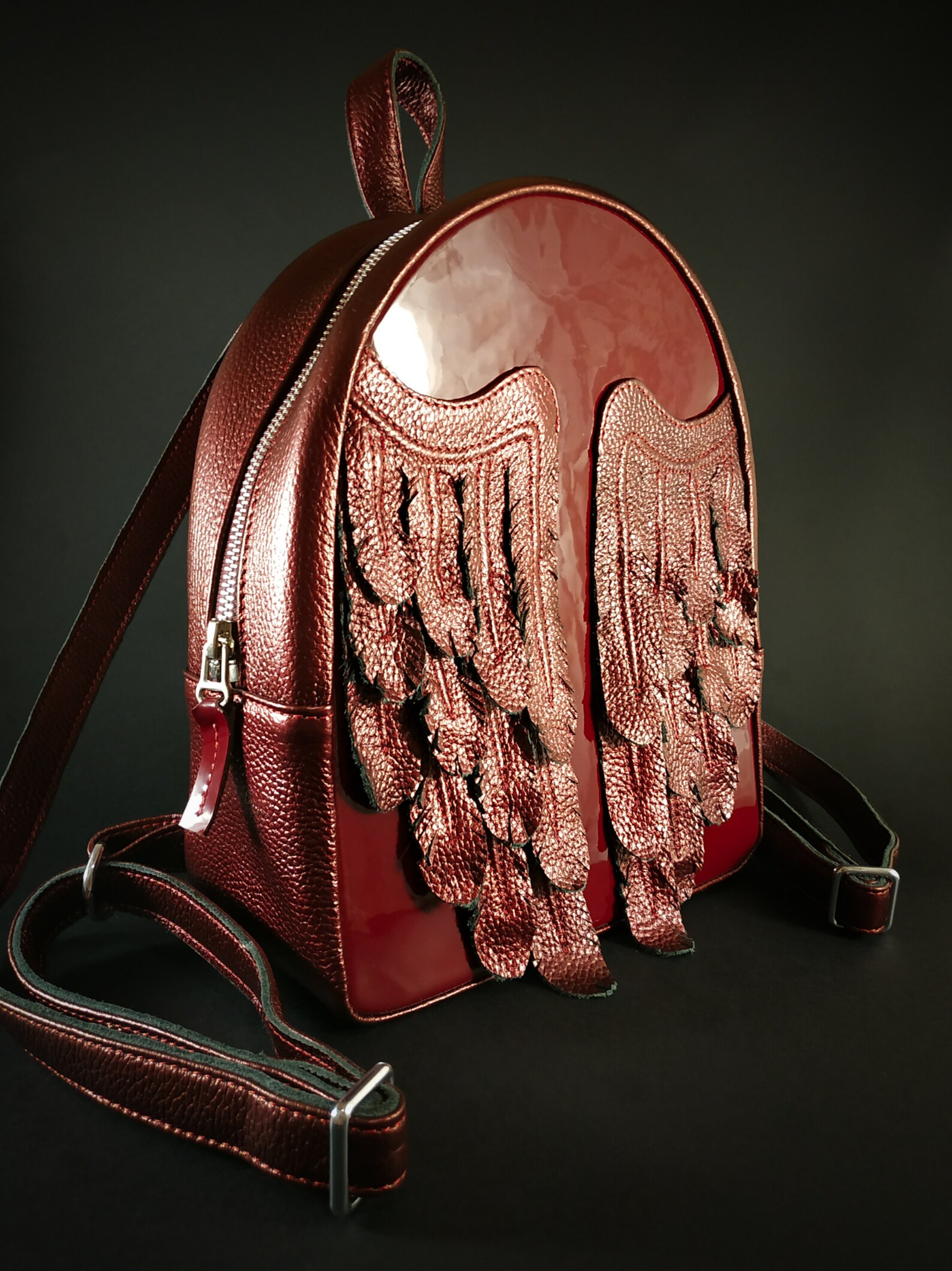 Wings Backpack. Leather Backpack. Halloween Backpack. Mini - Etsy