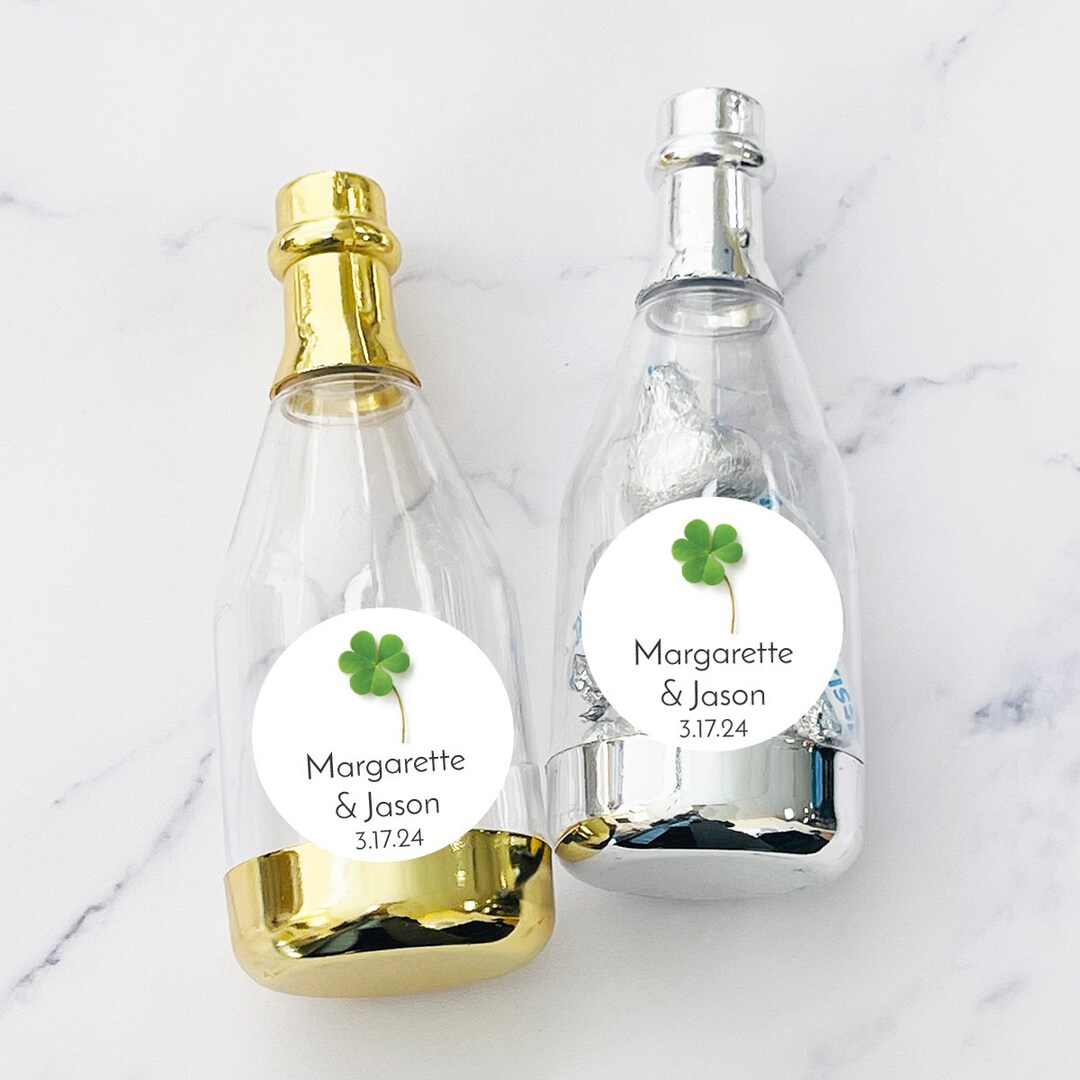 Personalized 12 Pieces Irish Shamrock Wedding Metallic Champagne ...