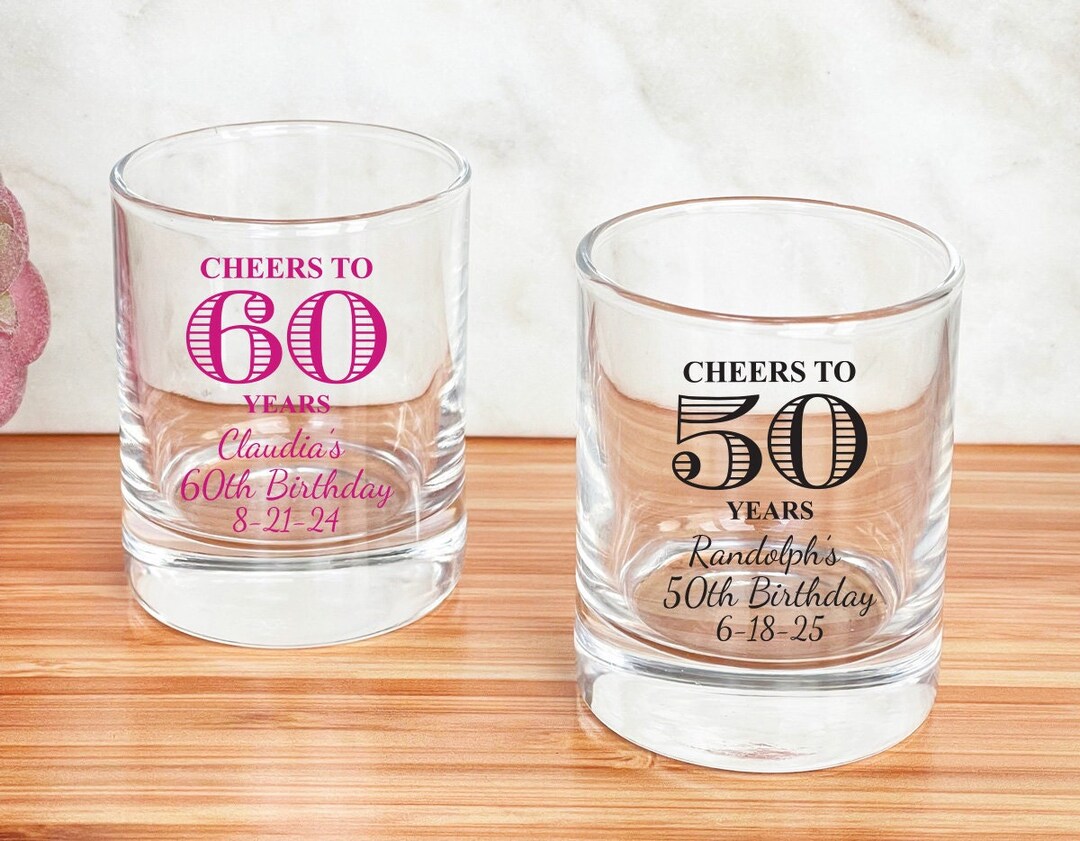 Personalized 24 Pieces Cheers to Years Personalized Printed Votive Shot ...