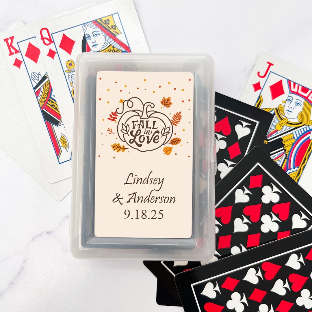 Personalized 12 Pieces Fall in Love Playing Cards Favors, Wedding ...