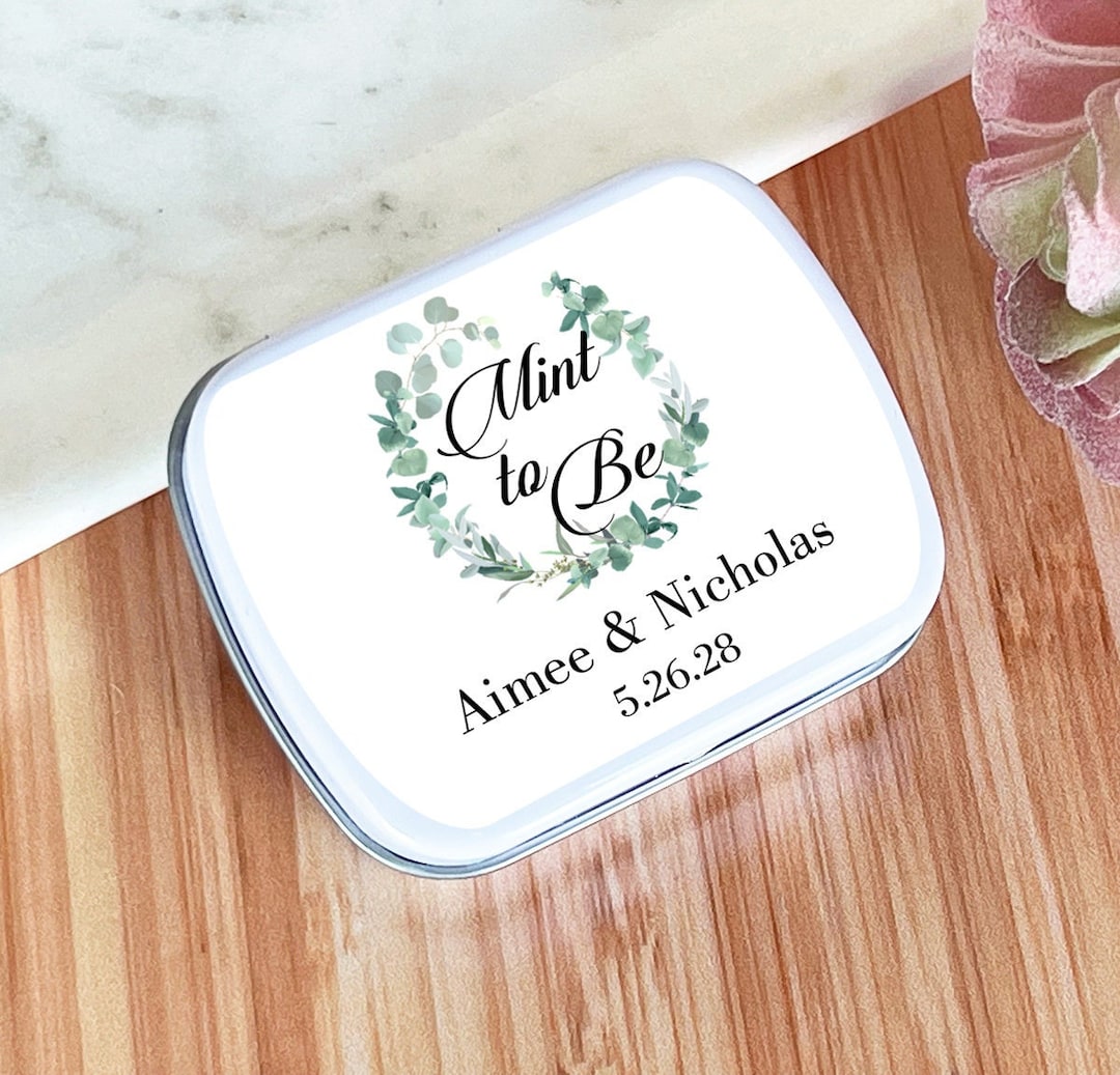 Personalized 12 Pcs Mint to Be Party White Mint Tin Containers With ...