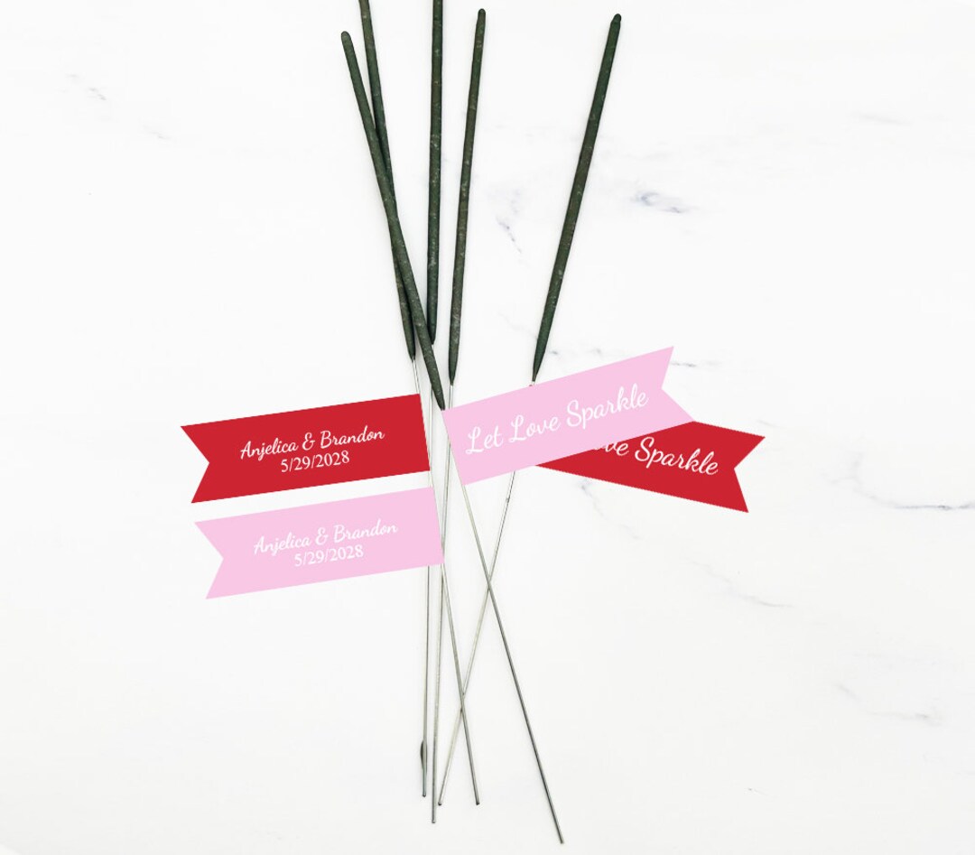 Personalized 12 PCS Wedding Sparklers Stickers Labels for Sparklers ...