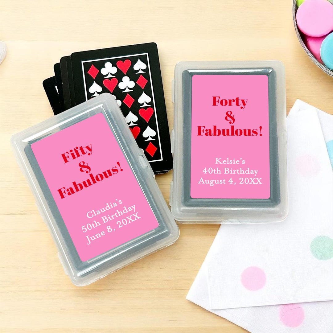 Personalized 10 Pieces Custom Age and Fabulous Playing Cards Favors ...