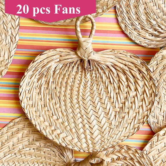 Raffia 20 Pieces Hand Fan Favors Natural Raffia Hand Fans - Etsy
