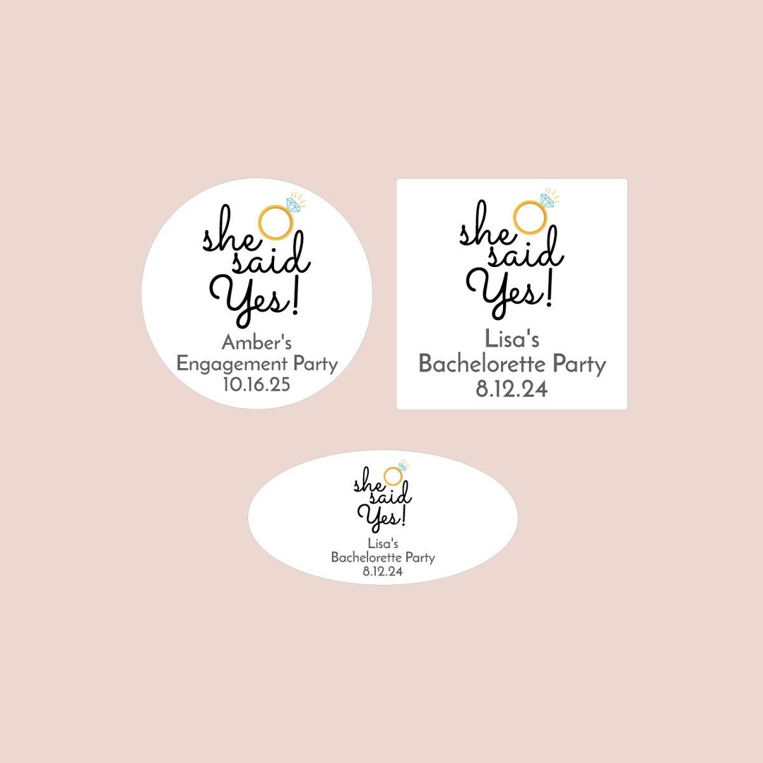 Printed 24 Pieces Personalized Label Stickers She Said Yes Labels ...