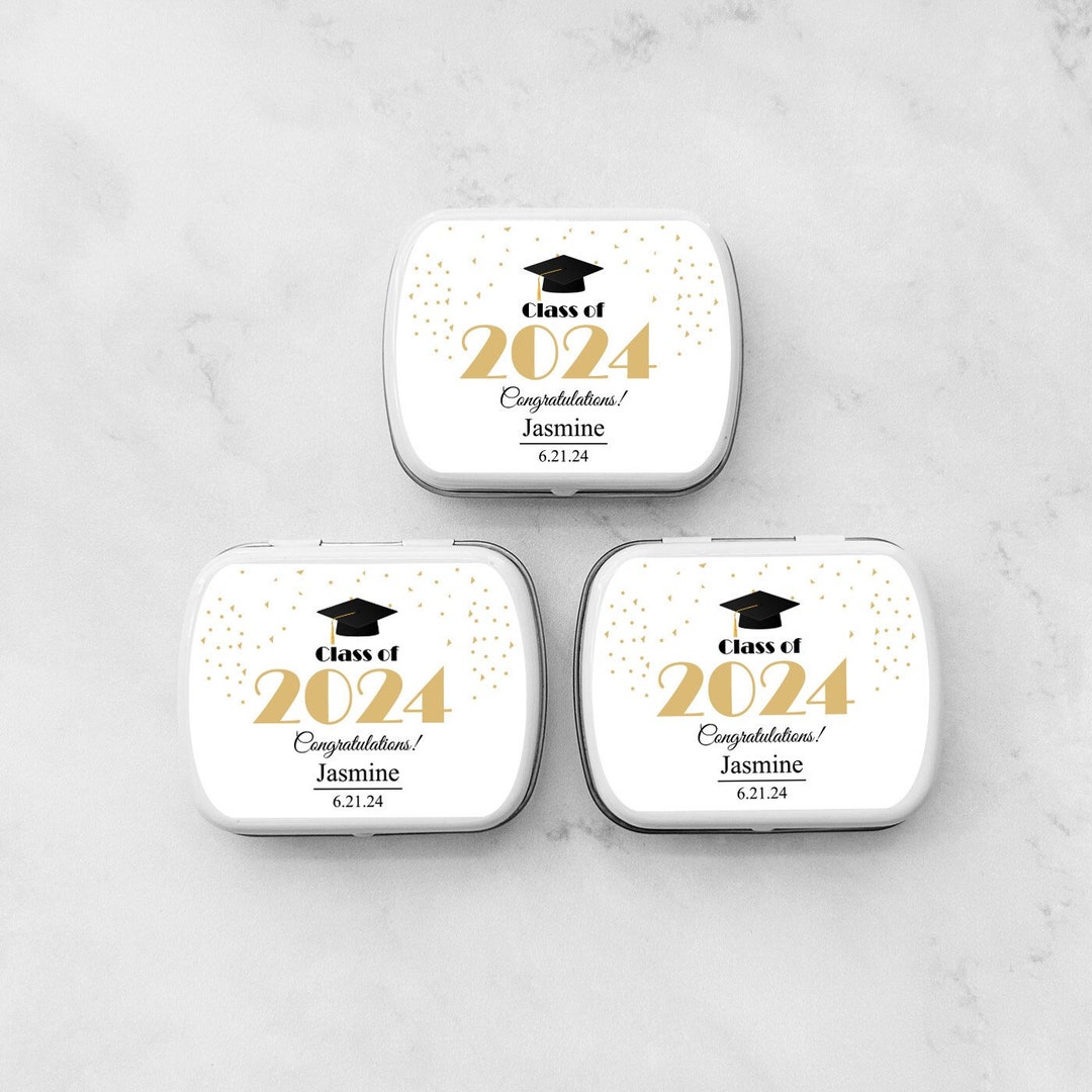 Personalized 12 Pieces Class of Mint Tins, Graduation Favors Mint Tin ...