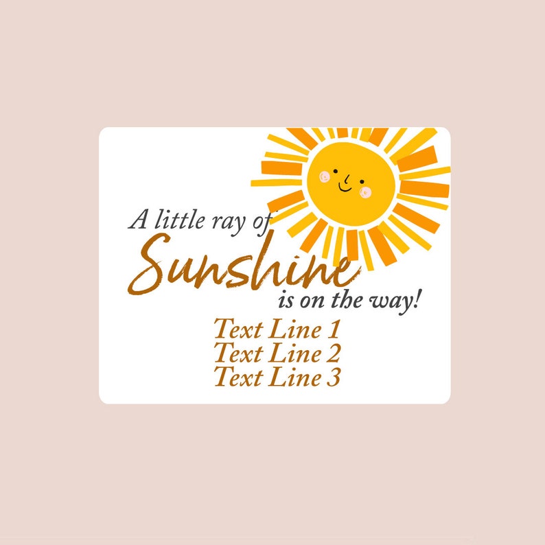 Personalized 10 Pieces A Little Ray of Sunshine is on the Way - Etsy