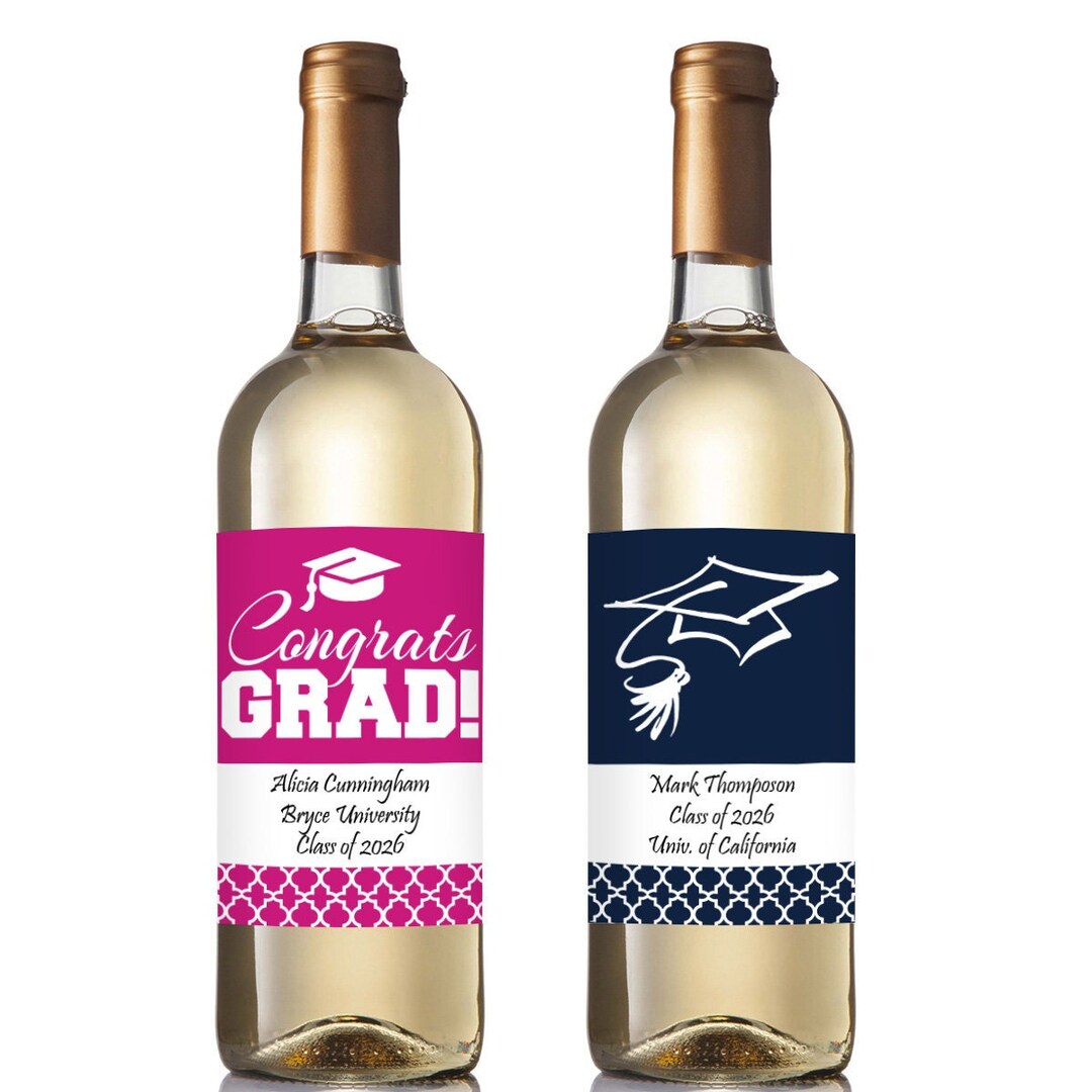 Personalized Graduation Party Wine Bottle Waterproof Labels Favors ...