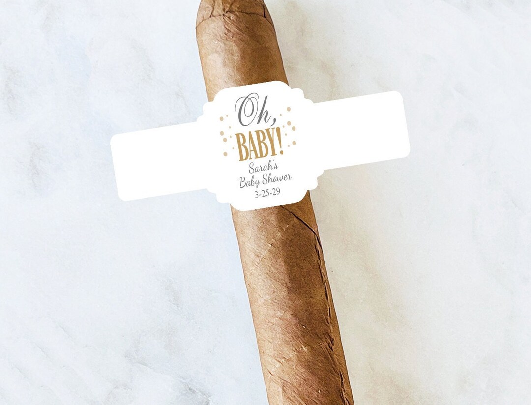 Personalized 15 Pieces Oh Baby Cigar Label Bands, Baby Shower Favor ...