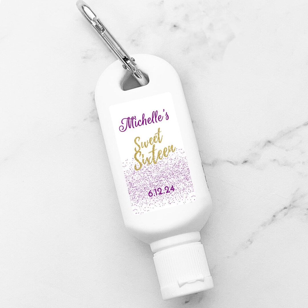 Personalized 6 Pcs Sweet Sixteen Party Mini Sunscreen With Labels ...