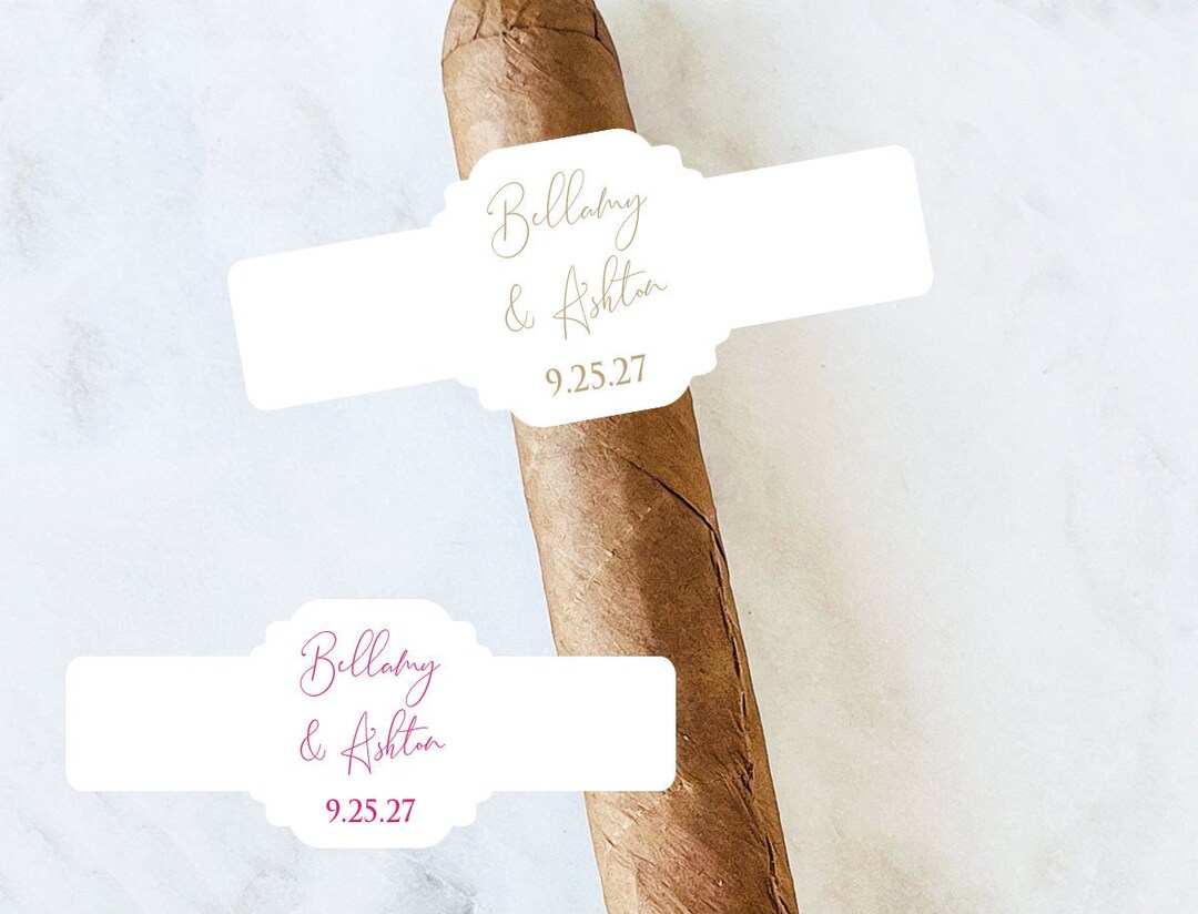 Wedding Cigar Labels Favors, Personalized 15 Pieces Wedding Cigar Label ...