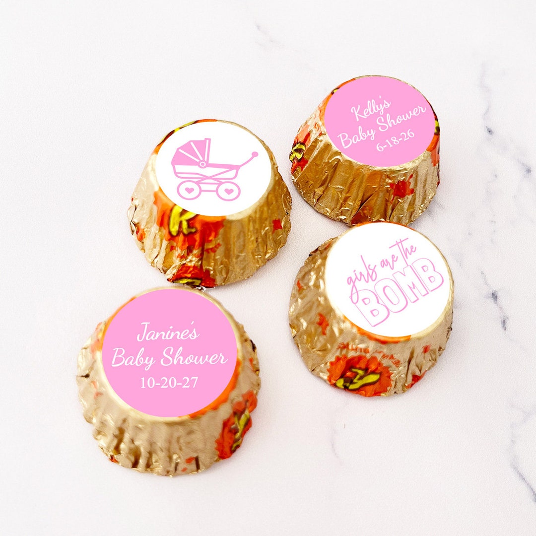 Personalized 108 Pieces Baby Shower Girl Reese Stickers Only, DESIGN ...