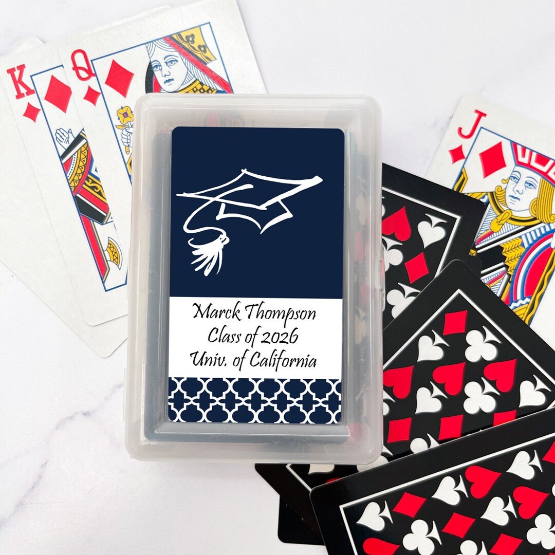 Personalized 12 Pieces Graduation Playing Cards Favors, Graduation ...
