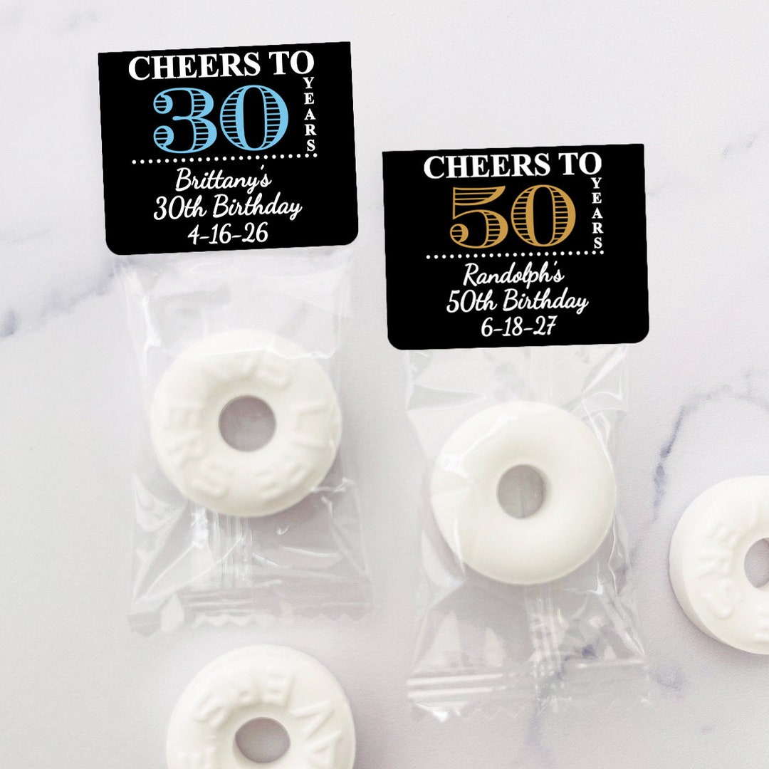 Personalized 24 Pieces Cheers to Birthday Life Saver With Candies ...