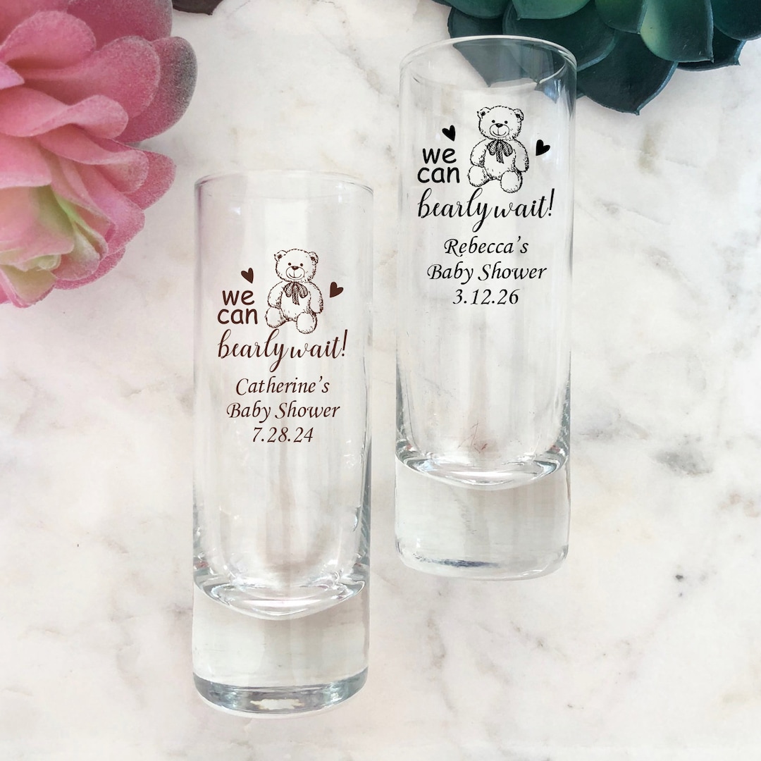 Personalized 24 Pieces Printed Shooters Glass Favors We Can Bearly Wait ...