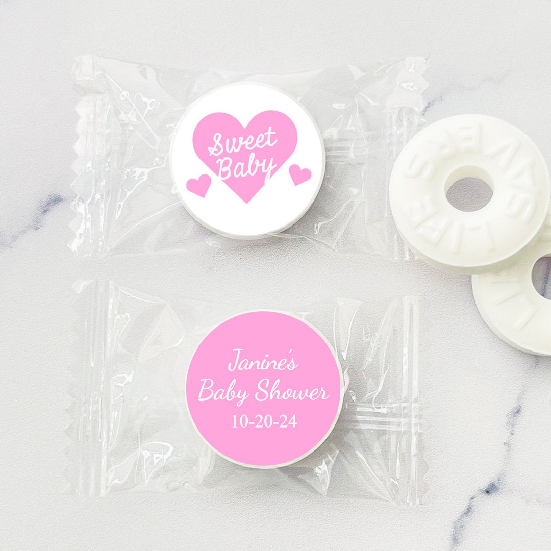 Personalized 24 Pieces Baby Shower Girl Life Saver With Candies Favors ...