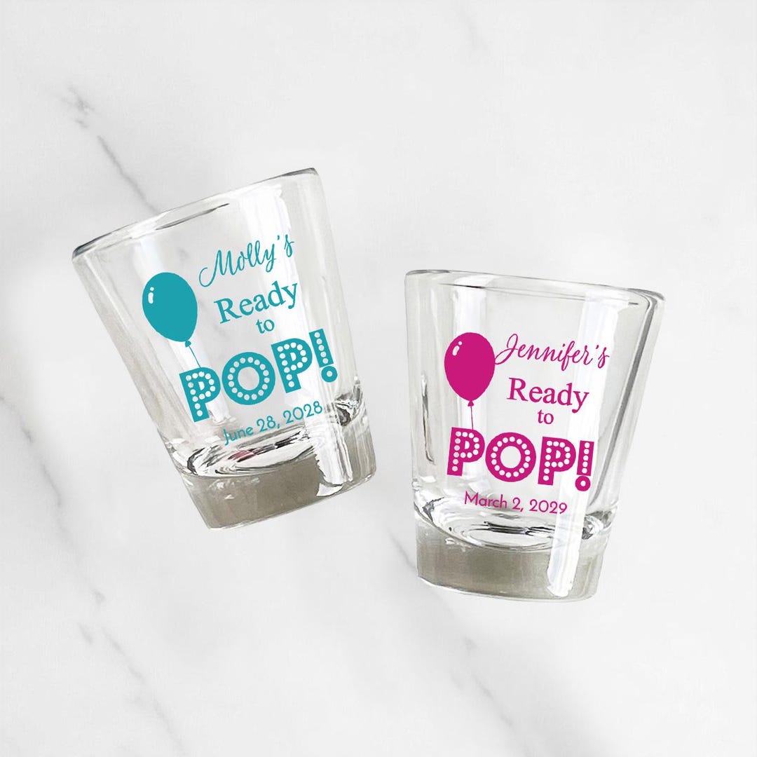 24 Pieces * Ready to Pop Baby Shower Personalized Printed Fluted Shot ...