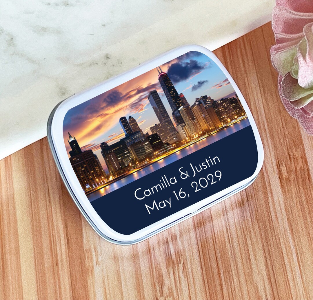 Personalized 12 Pieces Chicago Personalized Wedding Mint Tins Favors ...