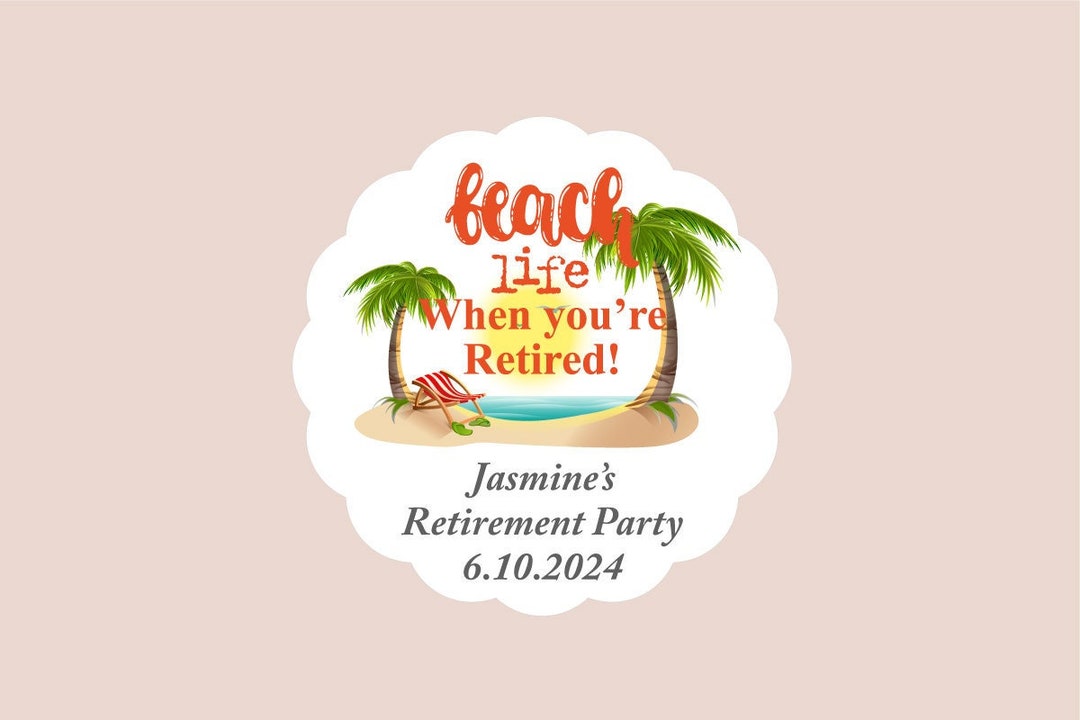 Personalized 24 Pieces Beach Life When You're Retired Stickers Only ...