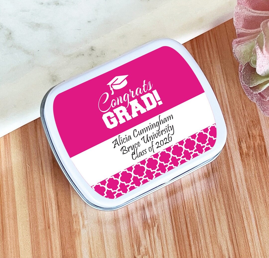 Personalized 12 Pcs Graduation Party White Mint Tin Containers - Etsy