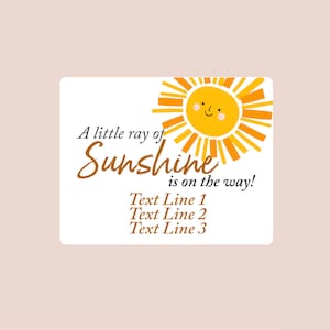 Personalized 6 Pieces A Little Ray of Sunshine is on the Way Mini ...