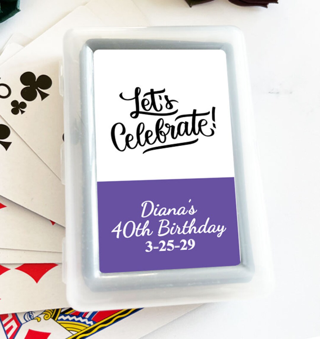 Personalized 10 Pieces Birthday Party Playing Cards With Labels Favors ...