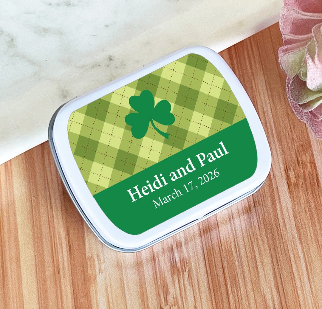 Personalized 12 Pieces Leaf Clover Personalized Wedding Mint Tins ...