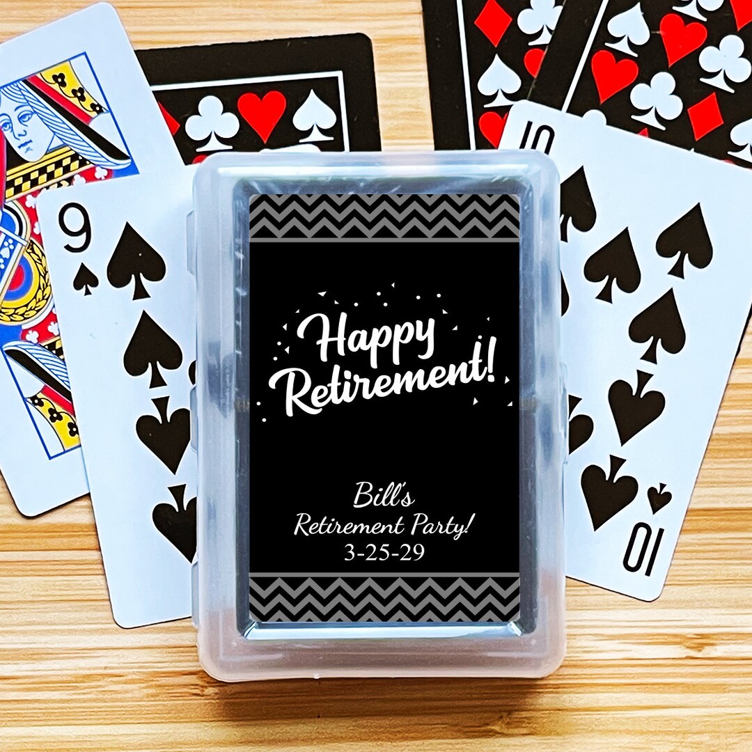 Personalized 12 Pcs Retirement Party Playing Cards With Labels Favors ...