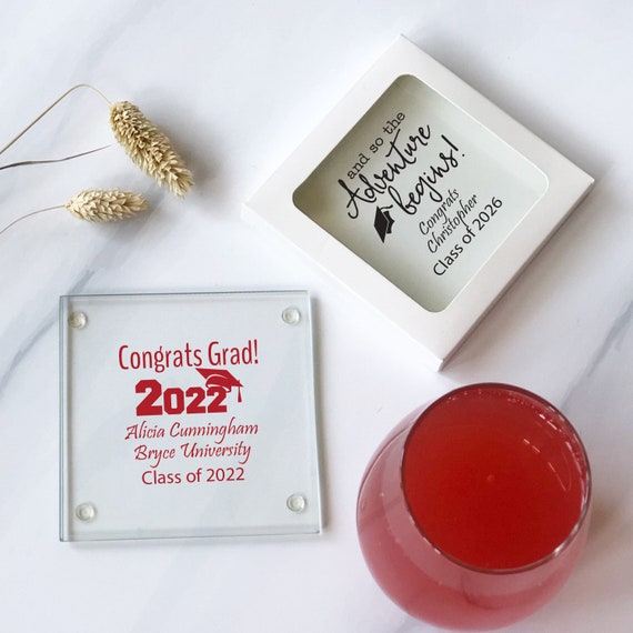 Personalized 24 Pcs Graduation Party Printed Glass Coaster - Etsy