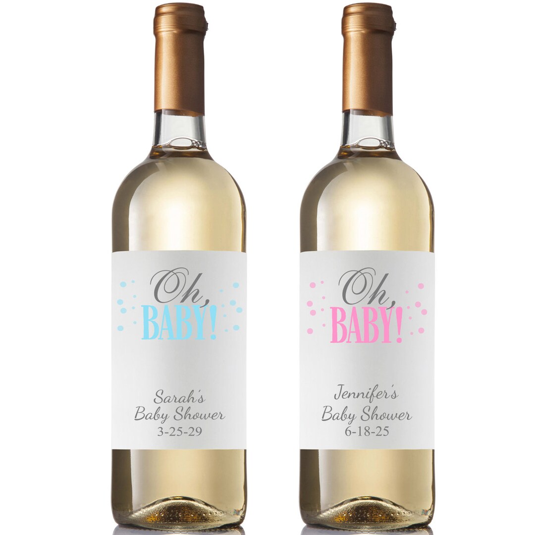 Personalized Oh Baby Wine Bottle Waterproof Labels Favors, Baby Shower ...