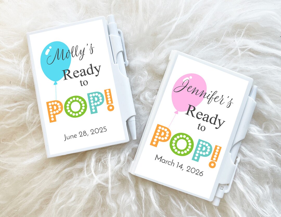 Personalized 12 Pcs Ready to Pop Baby Shower Notebook Favors, Bridal ...