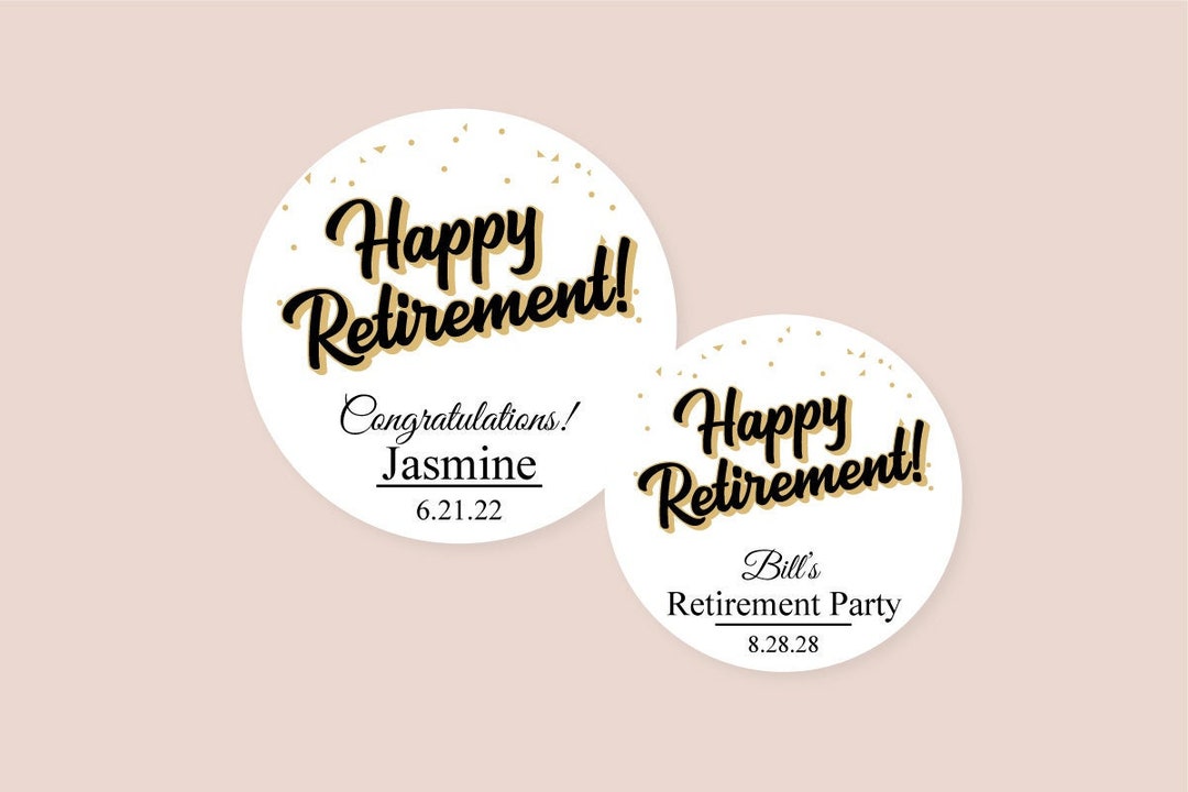 Personalized 24 Pieces Happy Retirement Round Labels, Happy Retirement ...
