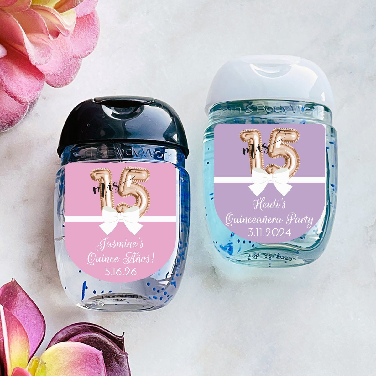 Personalized 20 Pcs Mis Quince Party Sanitizer Label Favors ...