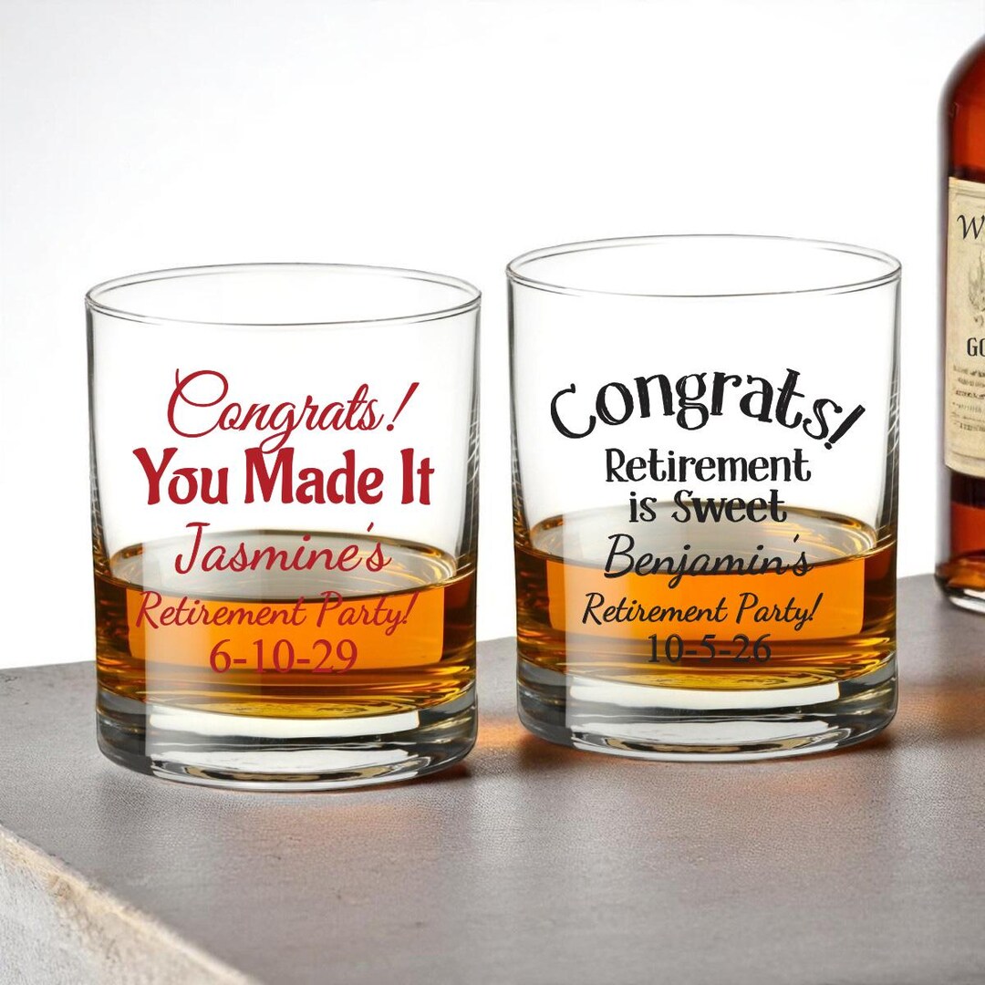 Personalized 24 Pieces Retirement Personalized Printed Rock Whiskey ...