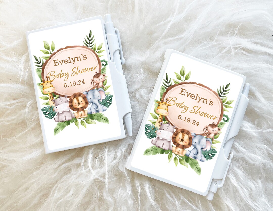 Personalized 12 Pieces Safari Baby Animals Notebook Favors DESIGN-MG39 ...